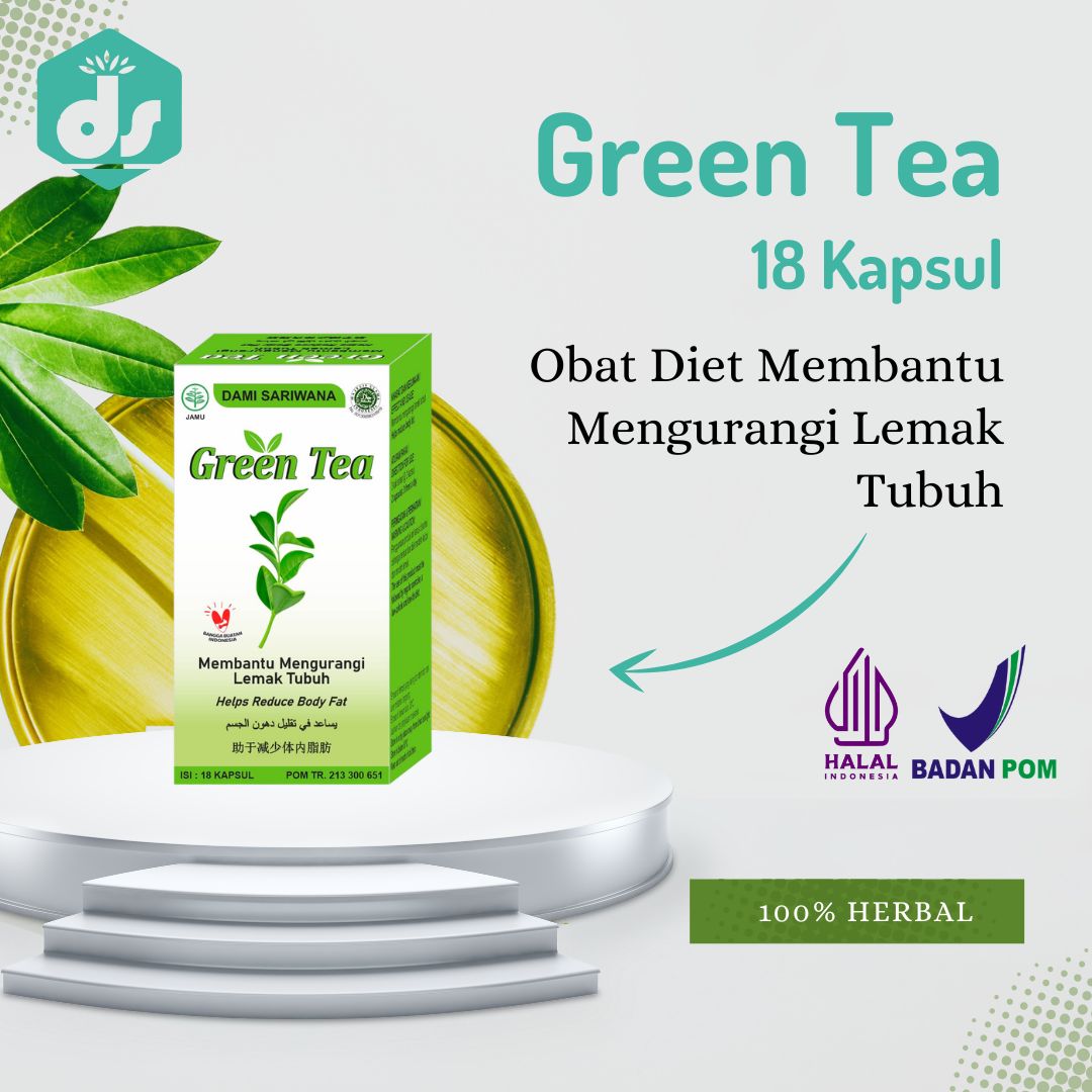 Obat Herbal Diet Green Tea 18 Kapsul | Membantu Mengurangi Lemak Tubuh – Dami Sariwana