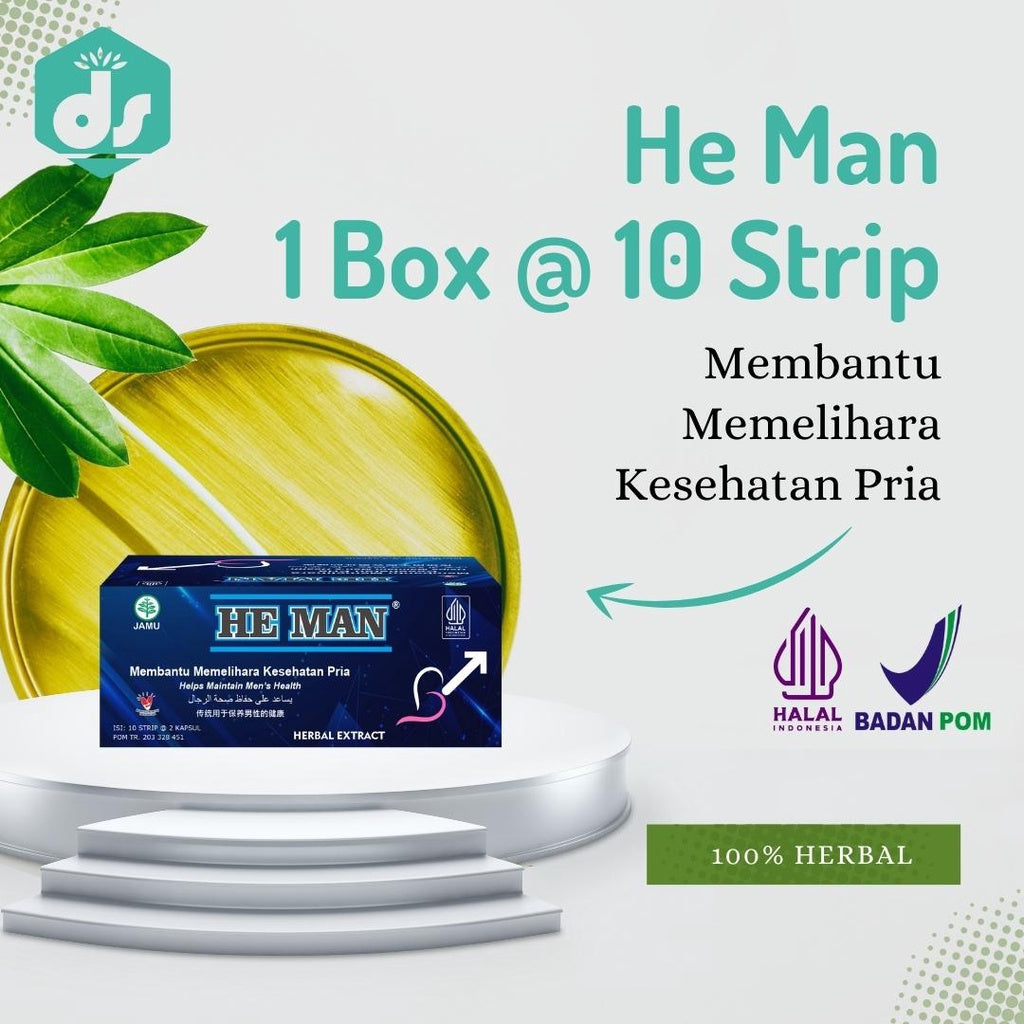 HE-MAN (1 Box isi 10 Strip @2 Kapsul) Membantu Memelihara Stamina Pria ...