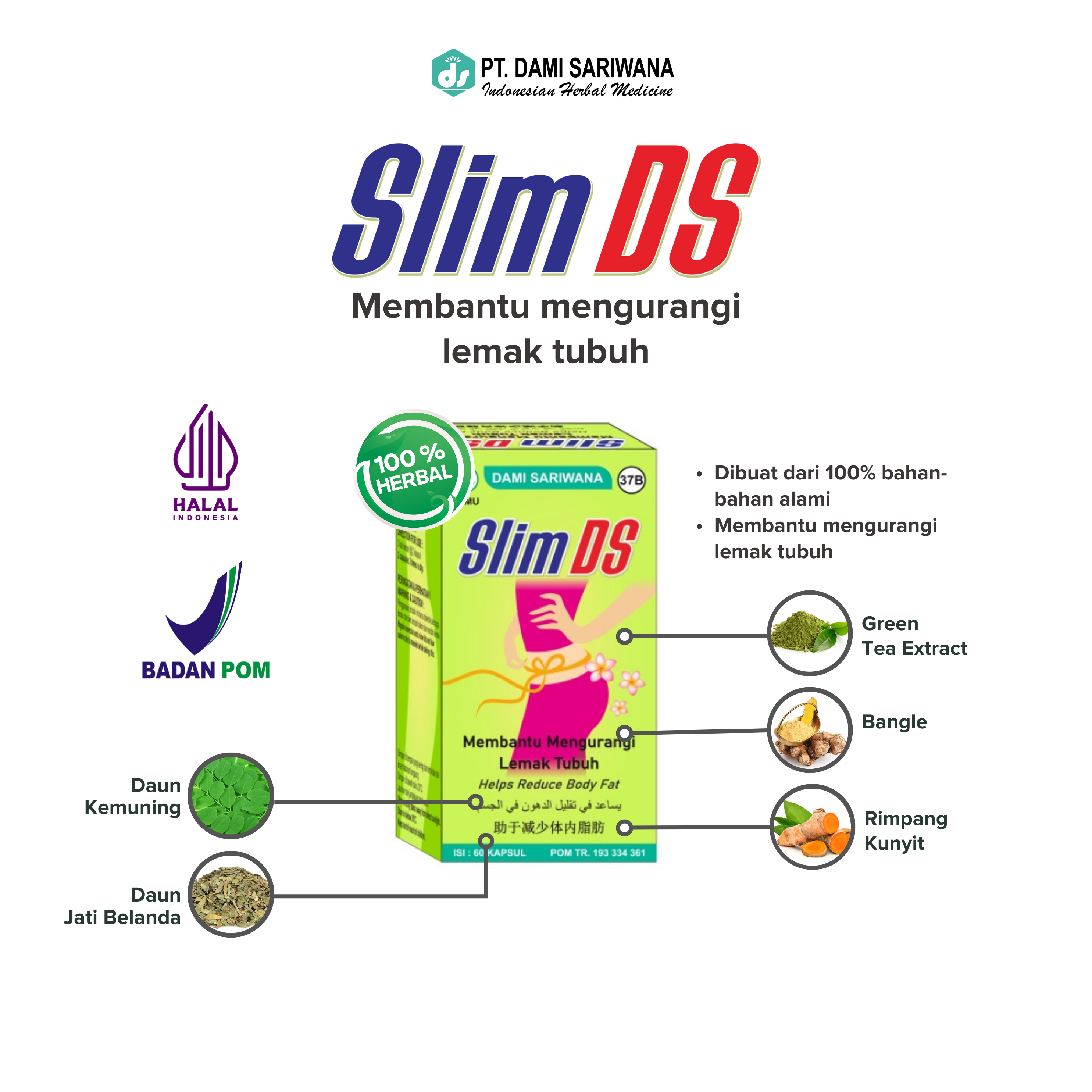 Obat Herbal SLIM DS 60 Kapsul Membantu Menurunkan Berat Badan – Dami ...